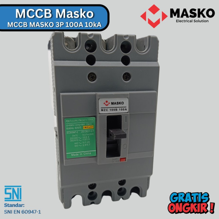 Jual MCCB Masko NFB 3P 3 P 3 Pole 100A 100 A 100 Ampere 10kA 10 kA | Shopee Indonesia