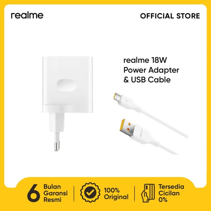 Jual Realme 18W Power Adapter + 3 In 1 /2 In 1 Type C Mirco Usb Cable ...