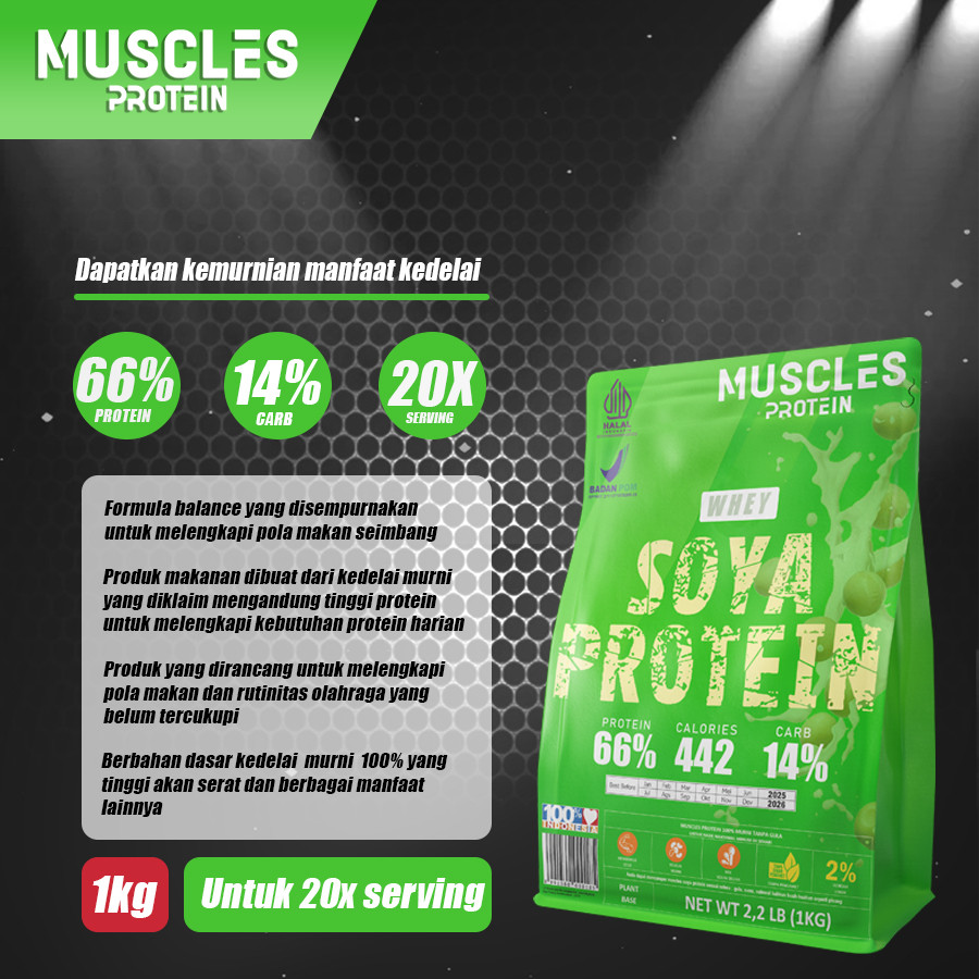 Jual WHEY PROTEIN Kedelai Bubuk 66% protein terbaik membentuk badan ...