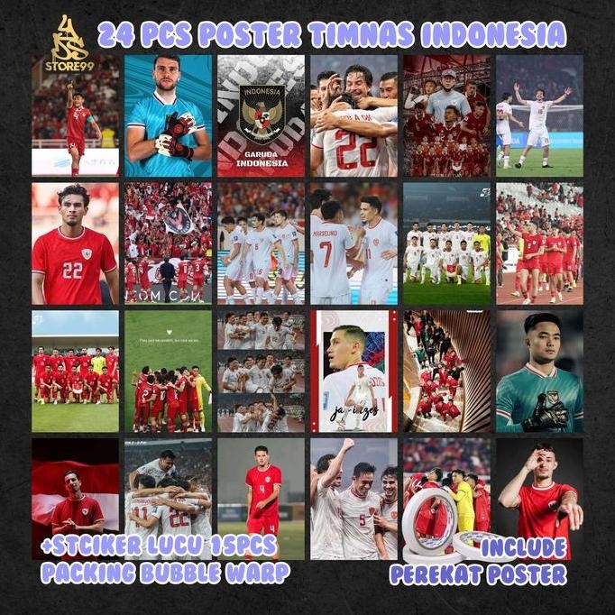 Jual Terlaris [24PCS] A5 Poster Timnas Indonesia [Bisa Pakai Gambar ...