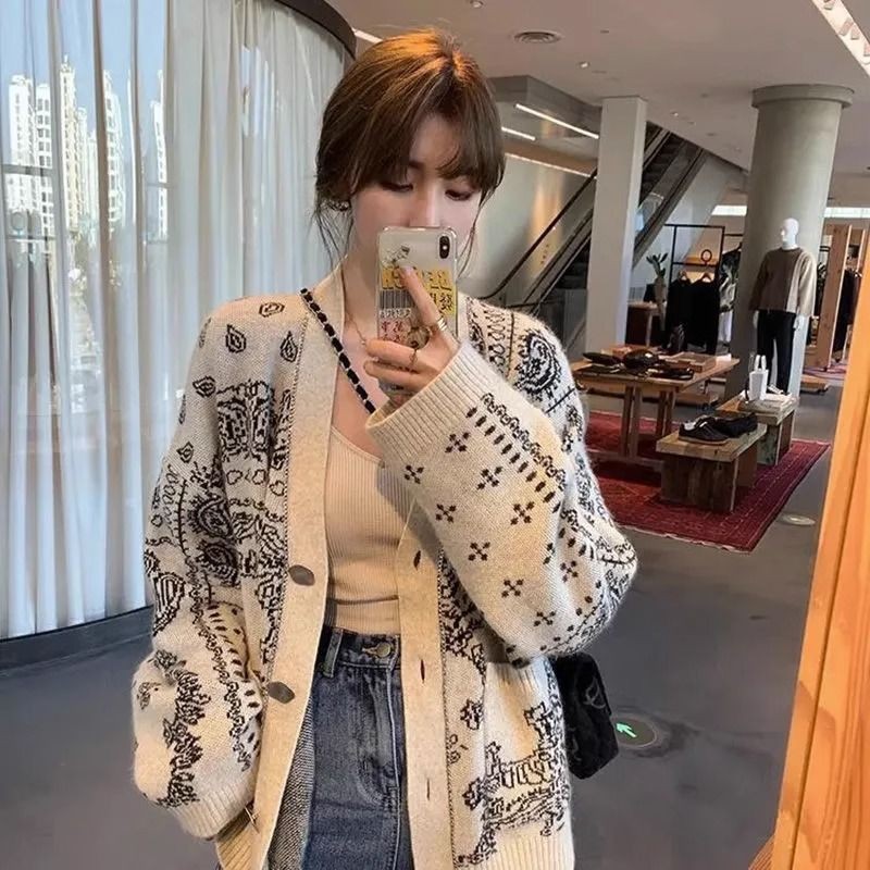 Jual Heavy Craft Small Fragrance Style Retro Lazy Design Knitted Jacket ...