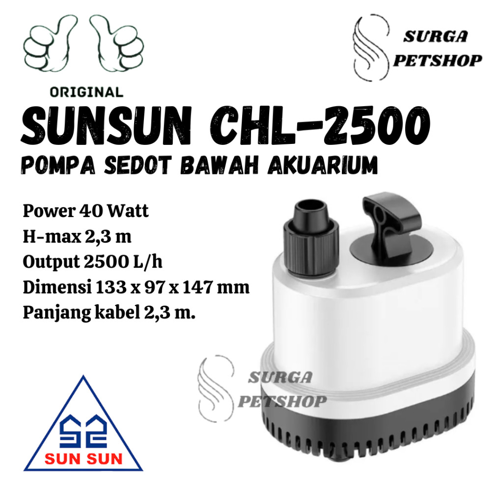 Jual SUNSUN CHL 2500 Pompa Air Celup Sedot Bawah Akuarium Kolam Ikan ...