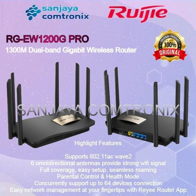 Jual Berkualitas Ruijie Reyee Rg-Ew1200G Pro 1300M Dual-Band Gigabit ...