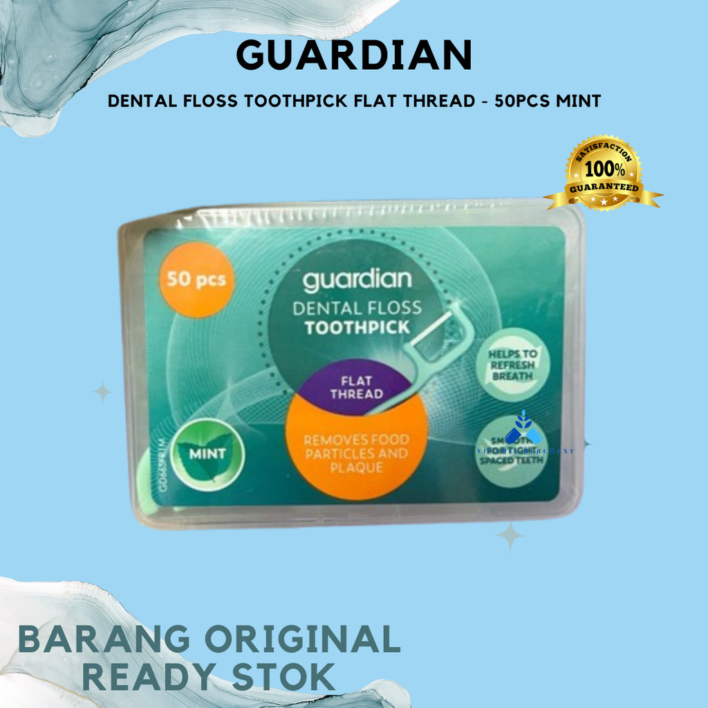 Jual Guardian Dental Floss Toothpick Flat Thread - 50pcs Mint | Shopee ...