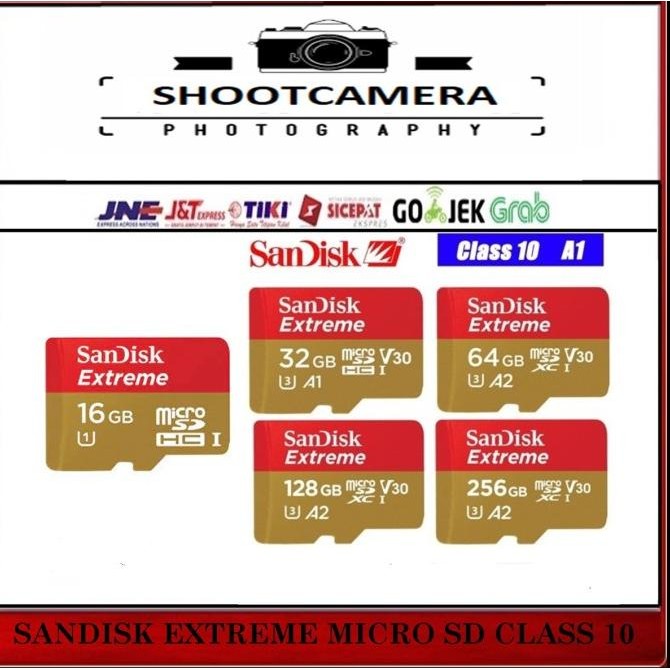 Jual SANDISK EXTREME MICRO SD CLASS 10 16GB 32GB 64GB 128GB 256GB 4K ...