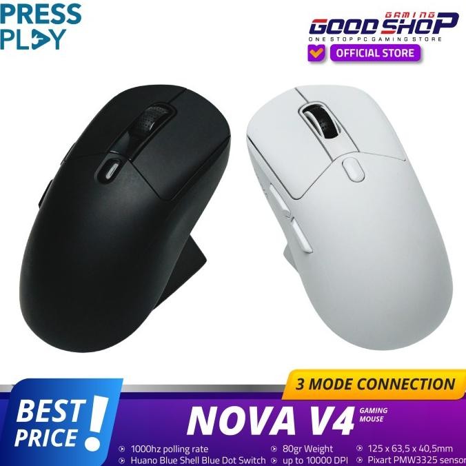 Jual CO Press Play NOVA V4 Lightweight Wireless Gaming Mouse | Shopee ...