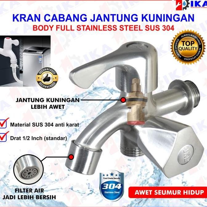 Jual ASLI KRAN CABANG SOLIGEN STAINLESS STEEL KERAN AIR SHOWER DOUBLE TAMAN YG 1207 1208 1209 ...