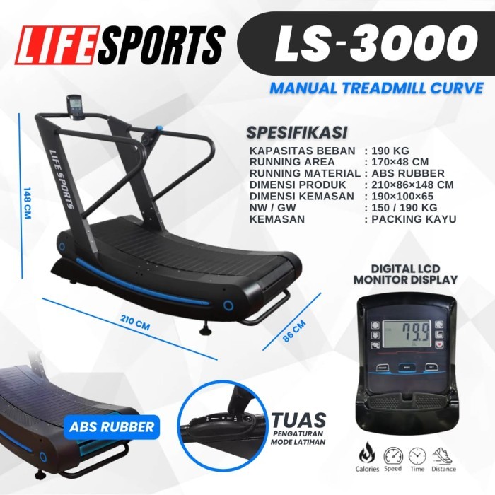 Jual Lily Treadll Manual Curve Commercial Ls 3000 Lifesports | Shopee ...