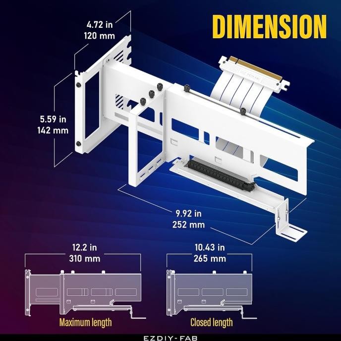 Jual CO EZDIY FAB Vertical PCIe 4.0 GPU Mount Graphic Card Bracket ...