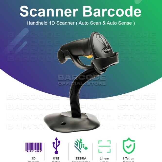 Jual El- Barcode Scanner Zebra Symbol Ls2208 Auto Scan Laser Sense (1D ...