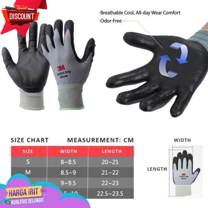 Jual TRENDING SARUNG TANGAN 3M COMFORT GRIP GLOVES ORIGINAL SAFETY ...