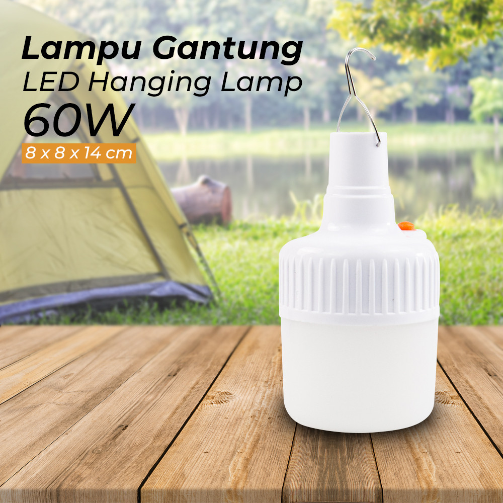 Jual Lampu Bohlam LED Rechargeable Portable Lamp Cool White 60W ...