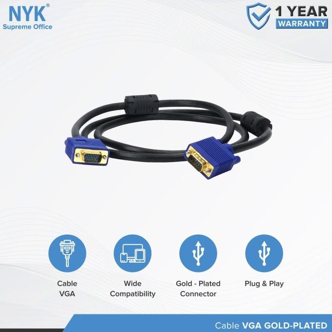 Jual KABEL NYK KONEKTOR VGA 20 METER GOLD PLATE | Shopee Indonesia