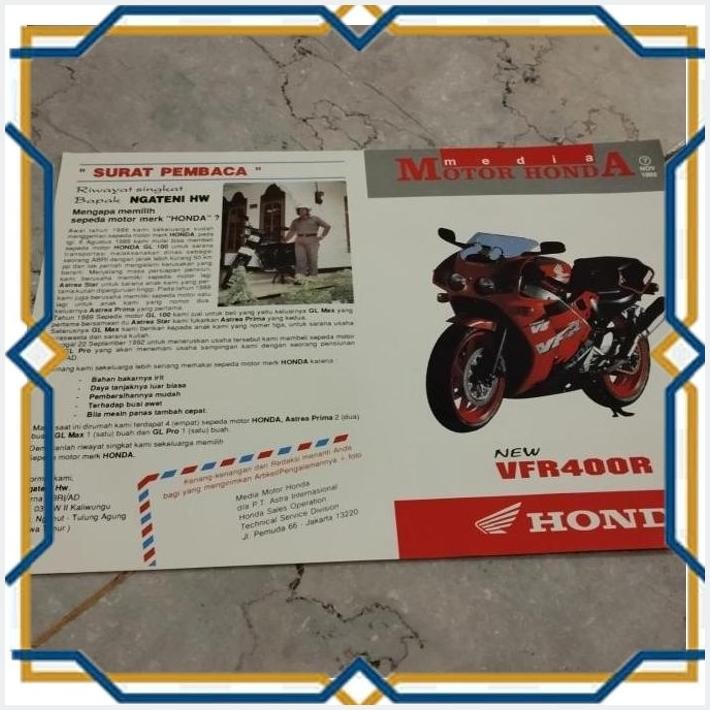Jual [YON] BROSUR MEDIA MOTOR HONDA VFR 400R SATU LEMBAR BOLAK BALIK | Shopee Indonesia