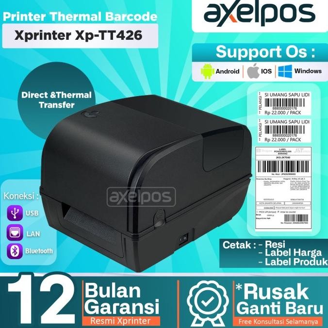 Jual CO Printer Thermal Label Barcode A6 Xprinter XP-TT426 Usb ...