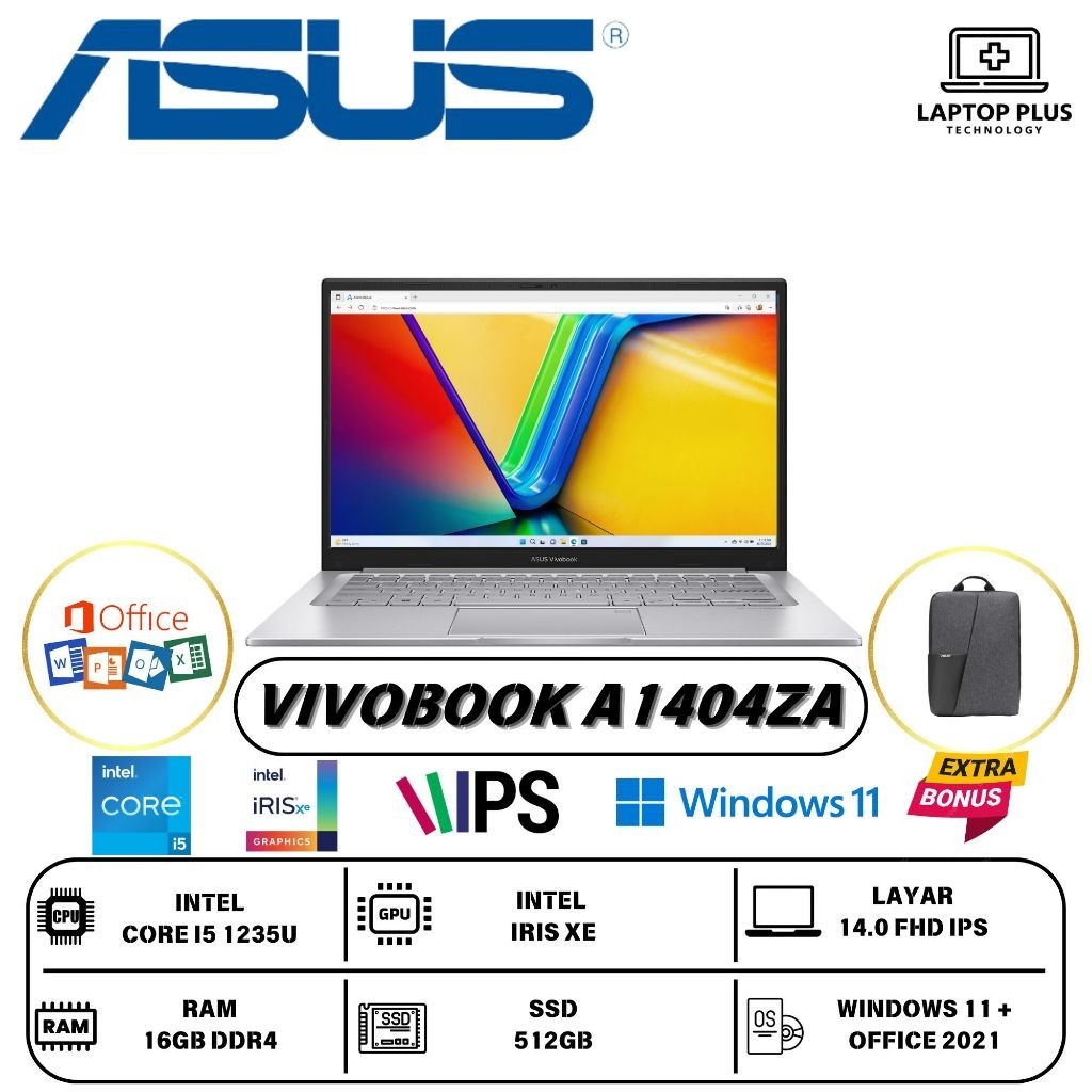 Jual Laptop Asus Vivobook A1404ZA I5 1235U 16GB 512GB Intel Iris XE FHD ...