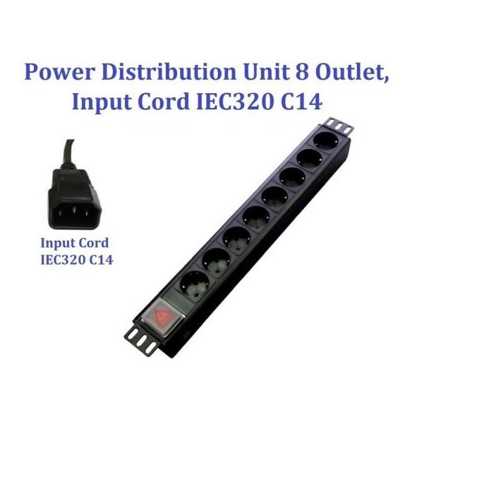 Jual Power Distribution Unit 8 Outlet Input Cord IEC320 C14 3M / PDU8G ...