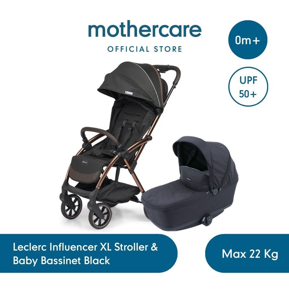 Jual Leclerc Influencer XL Stroller with Bassinet Black - Kereta Dorong ...