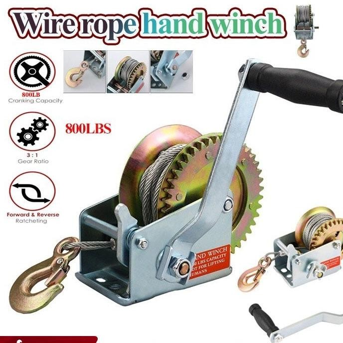 Jual 800Lb Wire Rope Hand Winch Ualita Tinggi Hand Winchhand Winch Boat ...