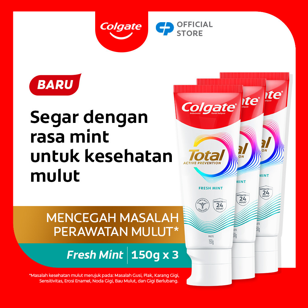 Jual Colgate Total Fresh Mint Toothpaste 150g - Pasta Gigi (3pcs ...