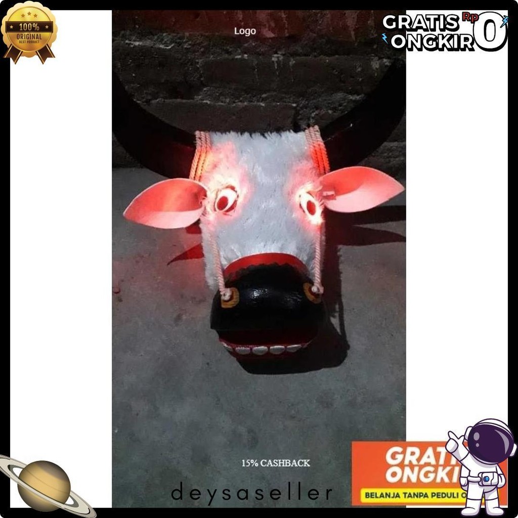 Jual Bantengan Mata Menyala Bantengan Bulu Ukuran Sedang Bantengan Kayu ...