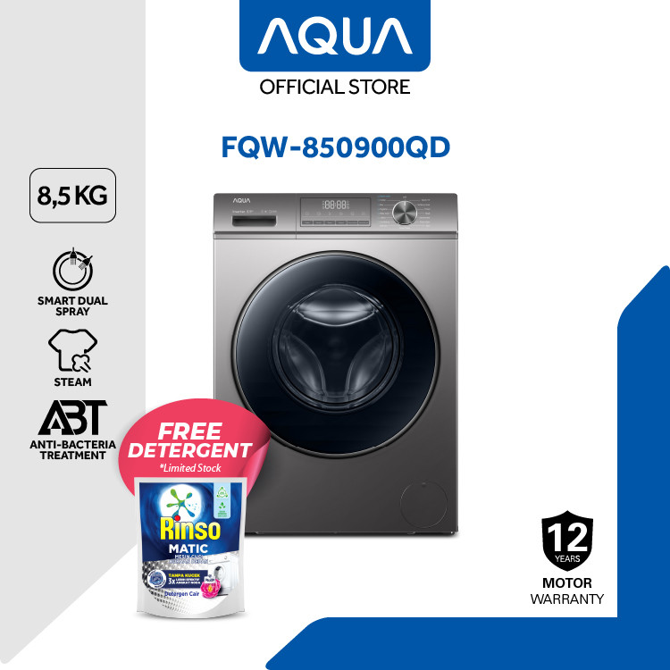 Jual AQUA Elektronik FQW-850900QD Mesin Cuci Front Loading 8.5 Kg ...