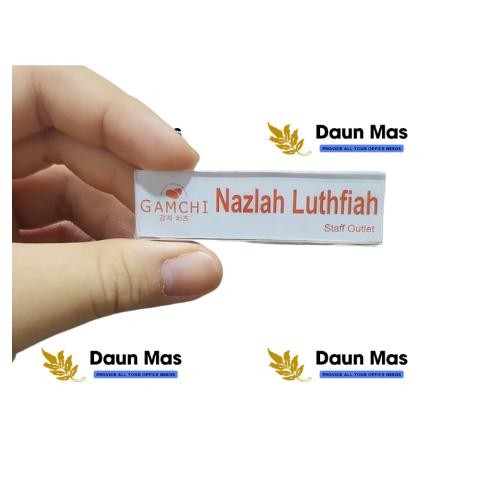 Jual Name Tag Dada Akrilik 7 x 2 1 Box isi 30 Pcs Name Tag PenitiName ...