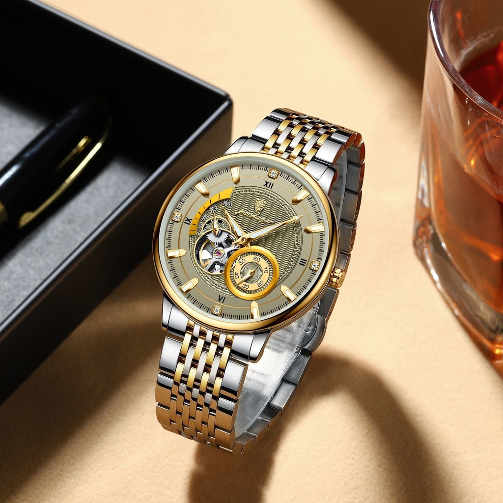 Jual Jam Tangan Pria Mekanis Sepenuhnya Otomatis Merek Swiss Skeleton ...