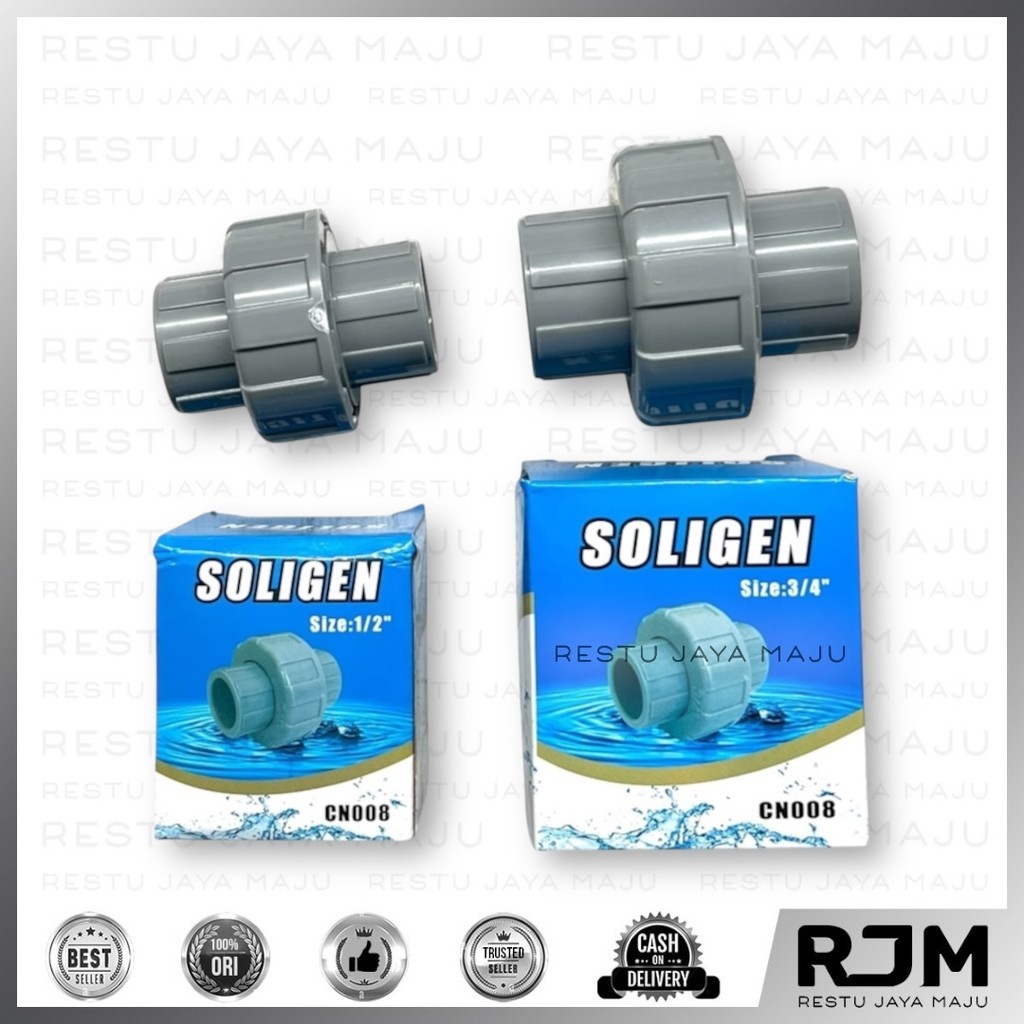 Jual SOLIGEN Water mur PVC 1/2 3/4 inch stop kran air rj | Shopee Indonesia