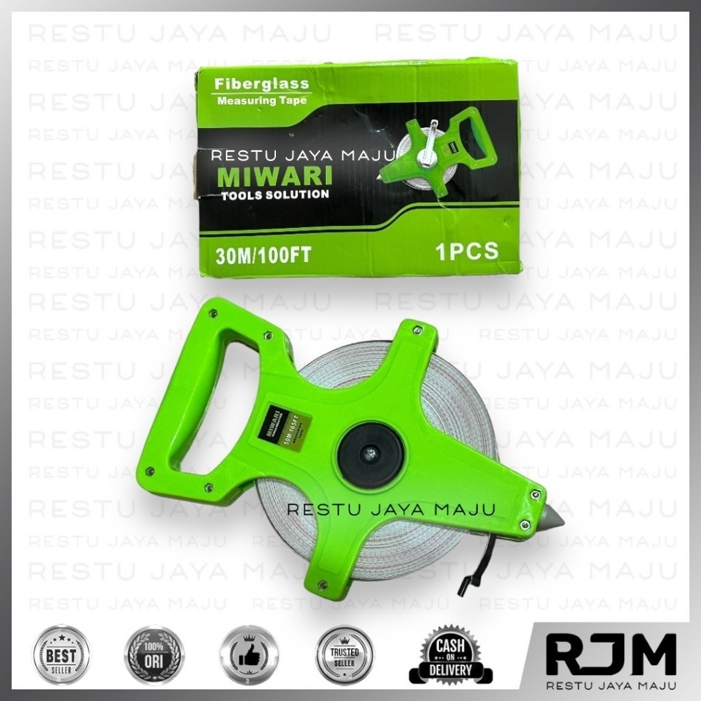 Jual MIWARI Meteran Terbuka Roll Tancap Tanah Tanam Fiber Gulung 30 50 Meter rj | Shopee Indonesia