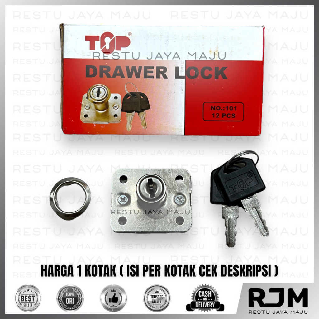Jual [12 pcs] TOP Kunci Laci 101 Drawer Lock Pintu Meja Lemari ...