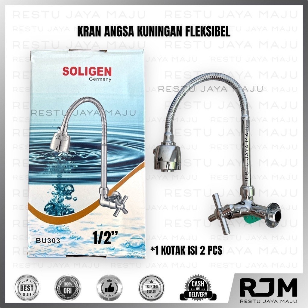 Jual SOLIGEN Kran Angsa kuningan Fleksibel BU Air Cuci Piring Dapur ...