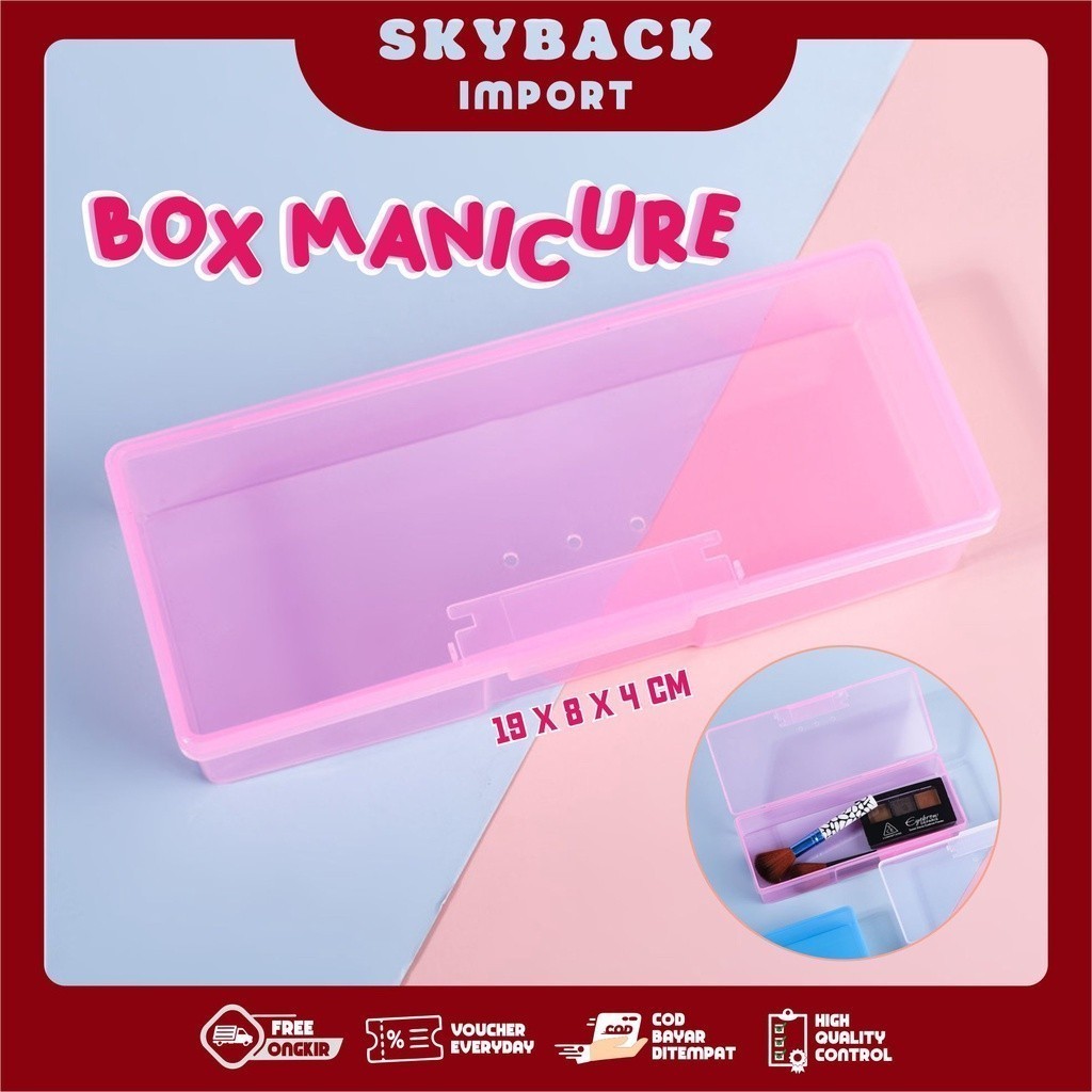 Jual Storage Box Manicure Nail Tool Box Manicure Organizer Box Kotak ...