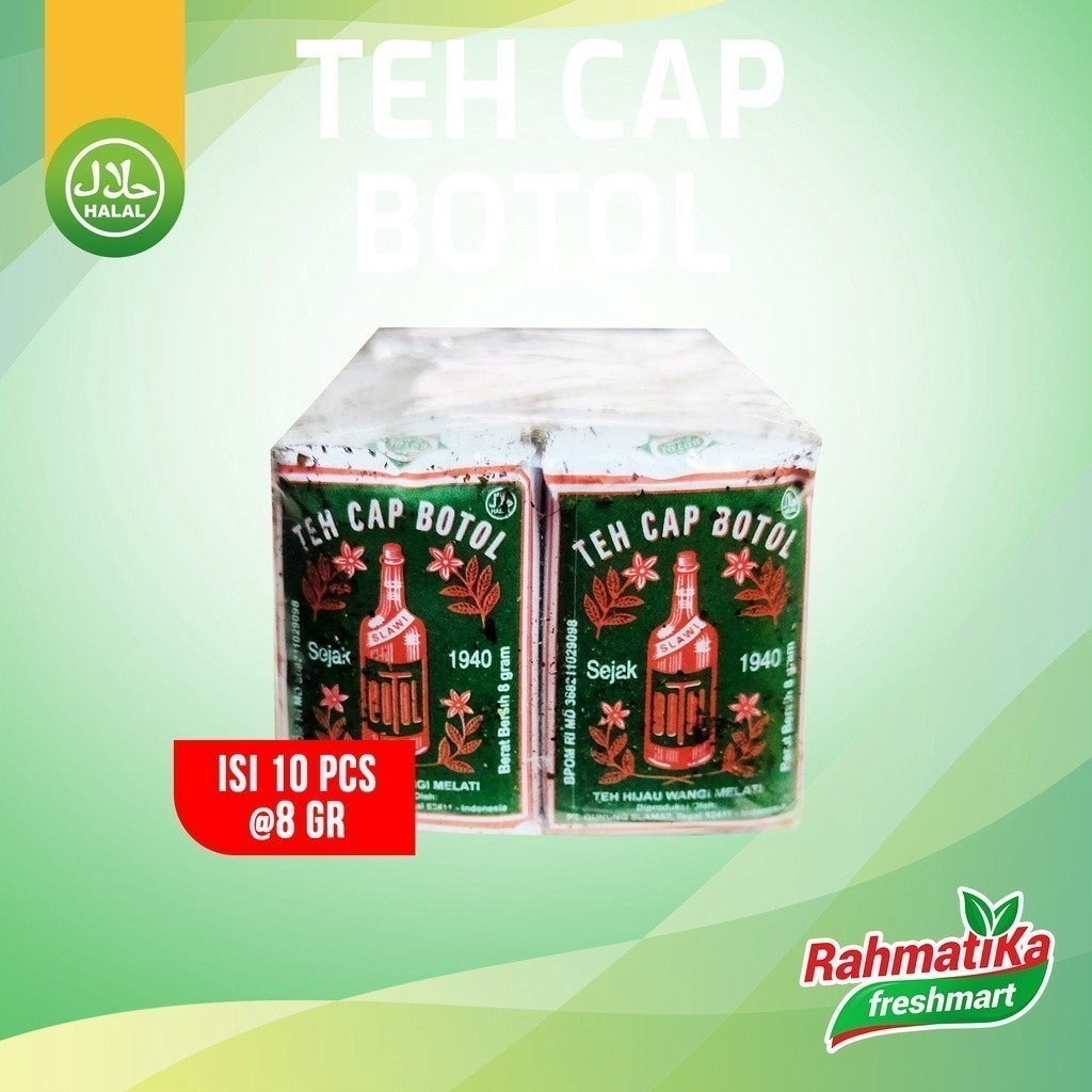 Jual Teh Cap Botol Hijau 8 gram (isi 10 Pcs) | Shopee Indonesia