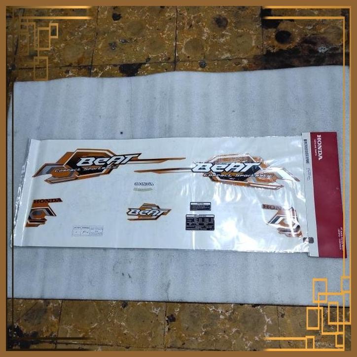 Jual [BGP] STIKER STRIPPING HONDA BEAT 110 ORANGE ORANYE 2008 2009 ORI ...