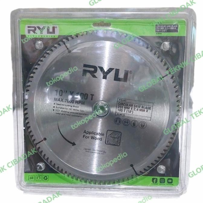 Jual CIRCULAR SAW BLADE RYU 10" X 2.4 X 100T MATA SIRKEL 10" UNTUK KAYU | Shopee Indonesia