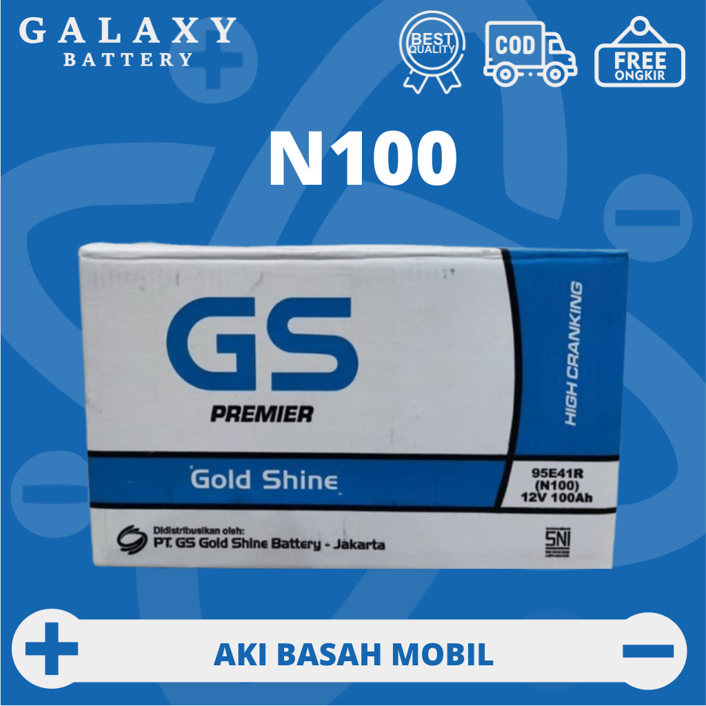 Jual Goldshine Premier N100 (95E41R) Accu Basah 12v 100Ah | Shopee Indonesia