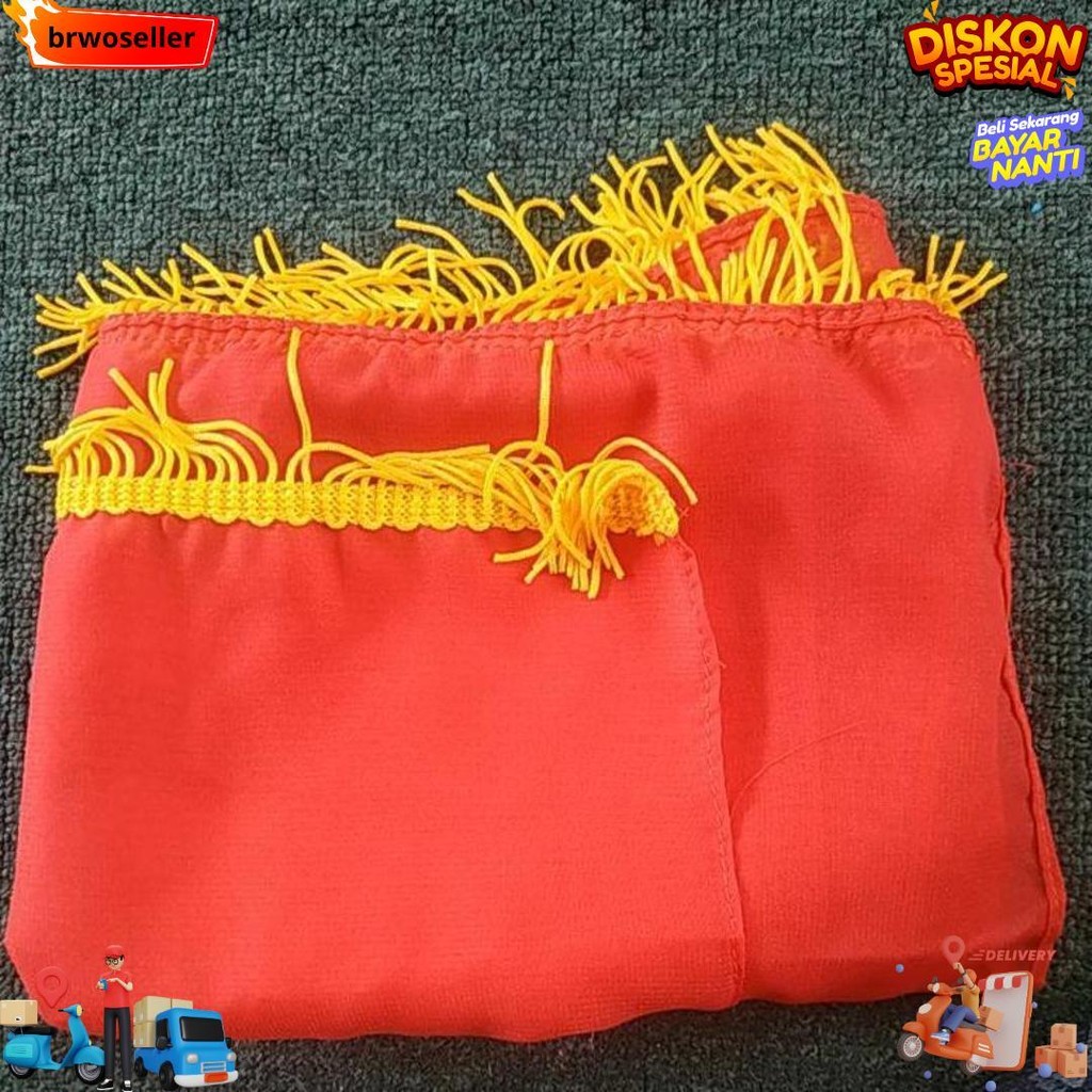 Jual Selendang Sampur Merah Tari Tradisional Remo Gandrung Polos Sifon ...