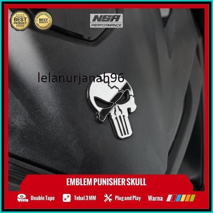 Jual NSA EMBLEM MOTOR SKULL PUNISHER SKULL ALL MOTOR BEAT VARIO NMAX ...