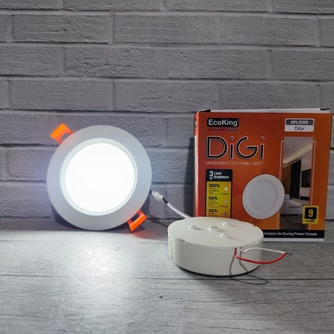 Jual ECOKING DIGI EPL3109 DOWNLIGHT EMERGENCY LED PANEL LIGHT 9W 9 WATT ...