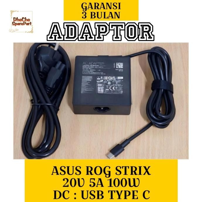 Jual Adaptor Charger Asus Rog Strix G15 G513 20V 5A 100W Usb Type-C Ori ...