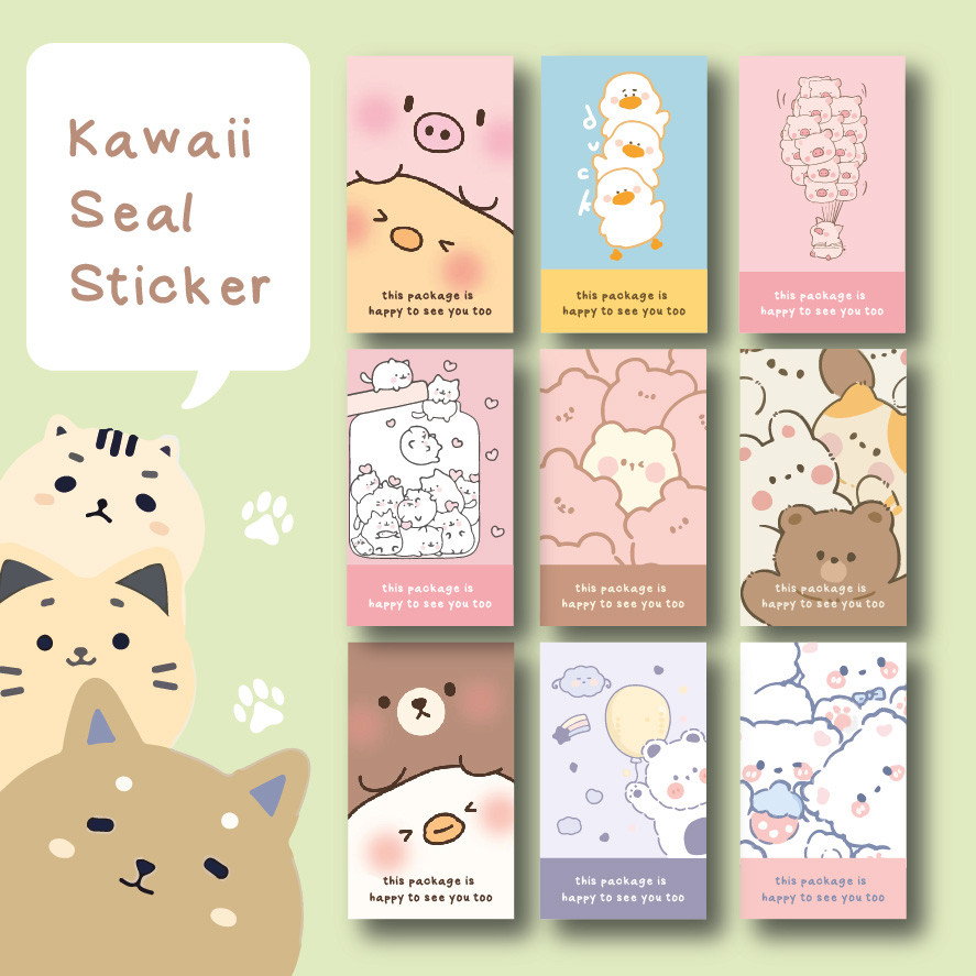 Jual Kawaii Aesthetic Seal Sticker Cute online shop sticker label ...