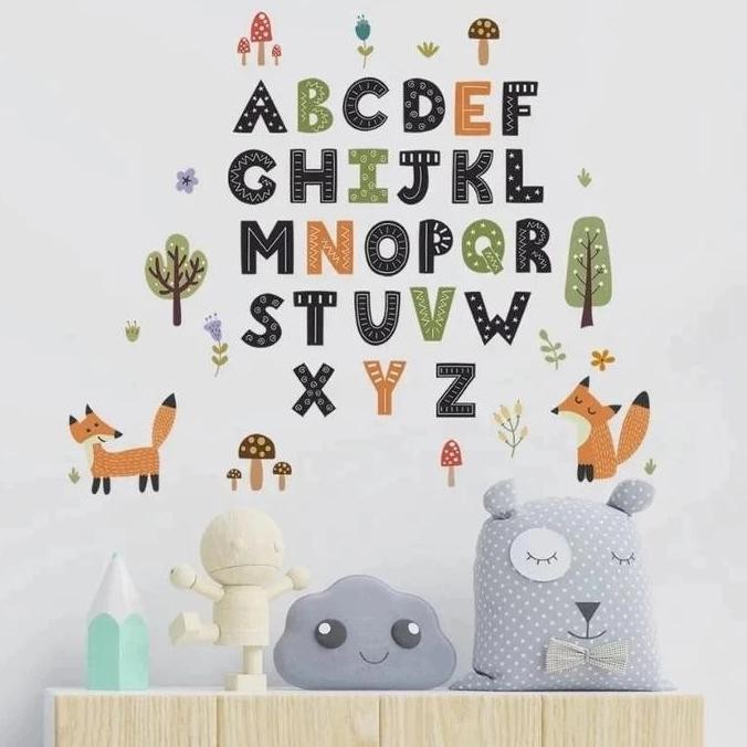 Jual SALE! WALL STICKER HURUF ABC DINDING PREMIUM EDUKASI ALPHABET FOXY ...