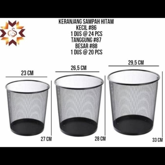 Jual }}}}}}] Tempat Sampah Hitam Kawat Besi Jaring Aluminium Wire Mesh ...
