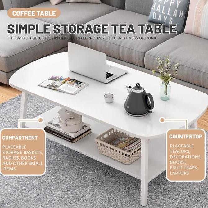Jual COD Meja Tamu 2 Tingkat Living Room Center Table Coffee Table Meja ...