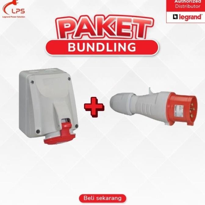 Jual Surface Socket Mounting + Plug 4 PIN 3 Phase 16A IP44 Legrand ...