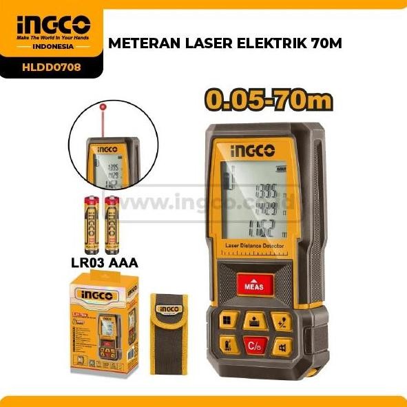 Jual Meteran Laser Distance 70M Digital Meter Ingco Hldd0708 Ukur Jarak ...