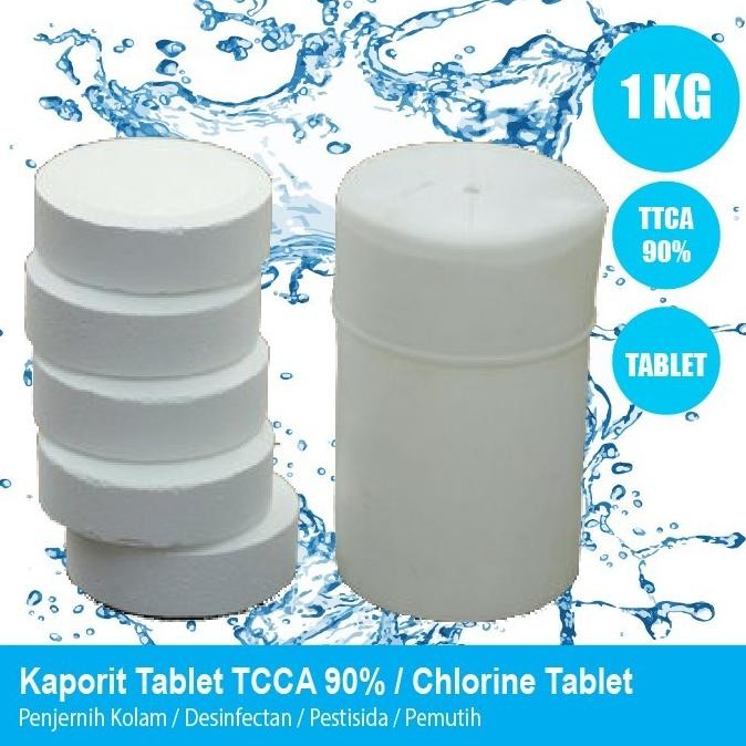 Jual 1 kg KAPORIT CHLORINE TABLET klorin tablet penjernih kolam renang ...