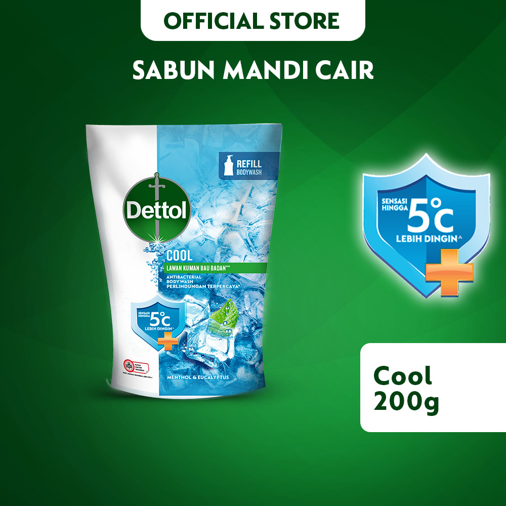 Jual Dettol Sabun Mandi Cair Anti Bakteri Cool 200 gr Refill | Shopee ...