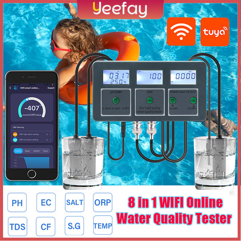 Jual Water Quality Tester 24 Hours Online Water Monitoring 8 in 1 PH ...